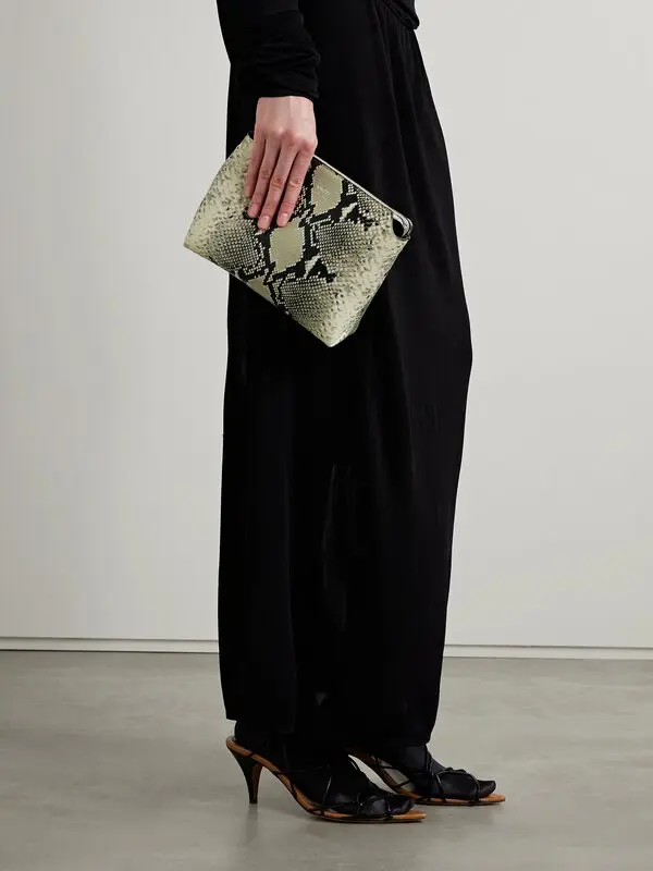 Khaite Lina Medium Snake-effect Leather Shoulder Bag - Neutrals