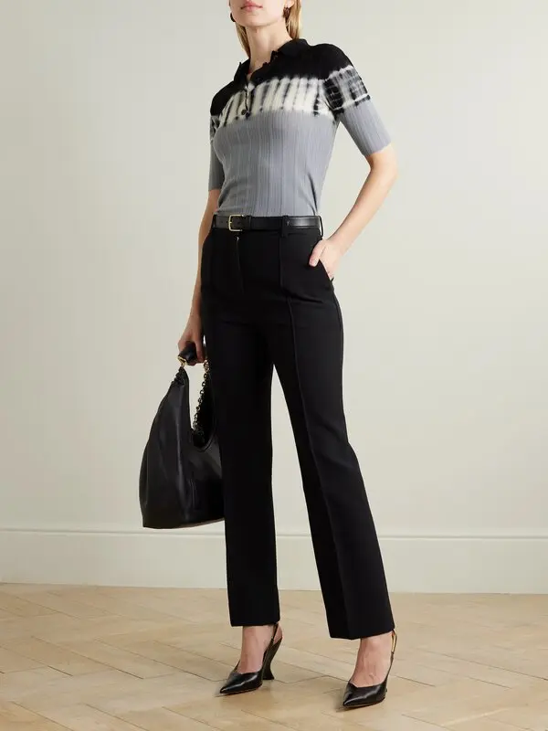 Victoria Beckham Cropped Bootcut Crepe Pants