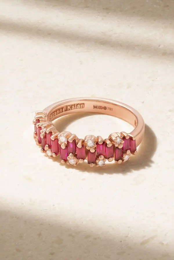SUZANNE KALAN 18-karat Rose Ruby And Diamond Ring - Gold