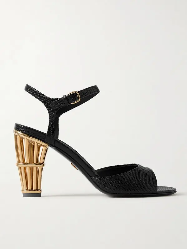 FERRAGAMO Nikla Lizard-effect Leather Sandals