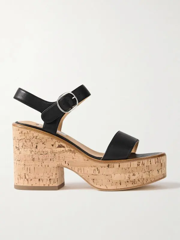 Gabriela Hearst Sardis Leather Platform Sandals - Black