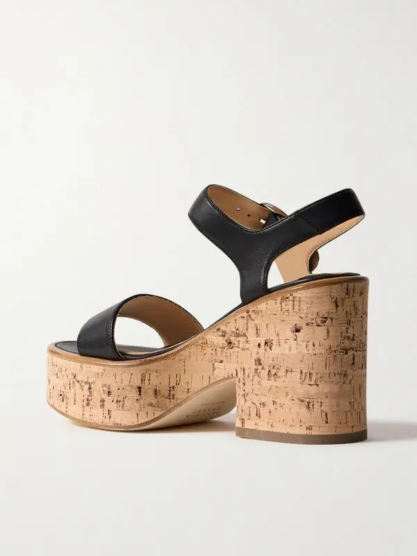 Gabriela Hearst Sardis Leather Platform Sandals - Black