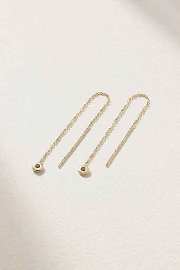 OCTAVIA ELIZABETH Net Sustain Nesting Gem 18-karat Recycled Ruby Earrings - Gold