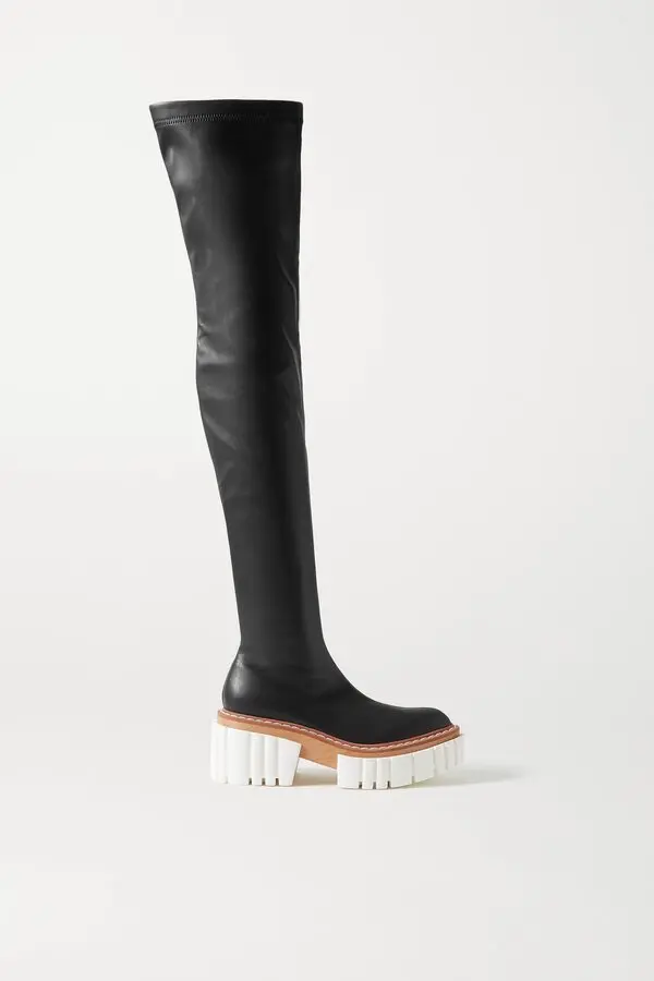 Stella McCartney Emilie Vegetarian Leather Over-the-knee Platform Boots