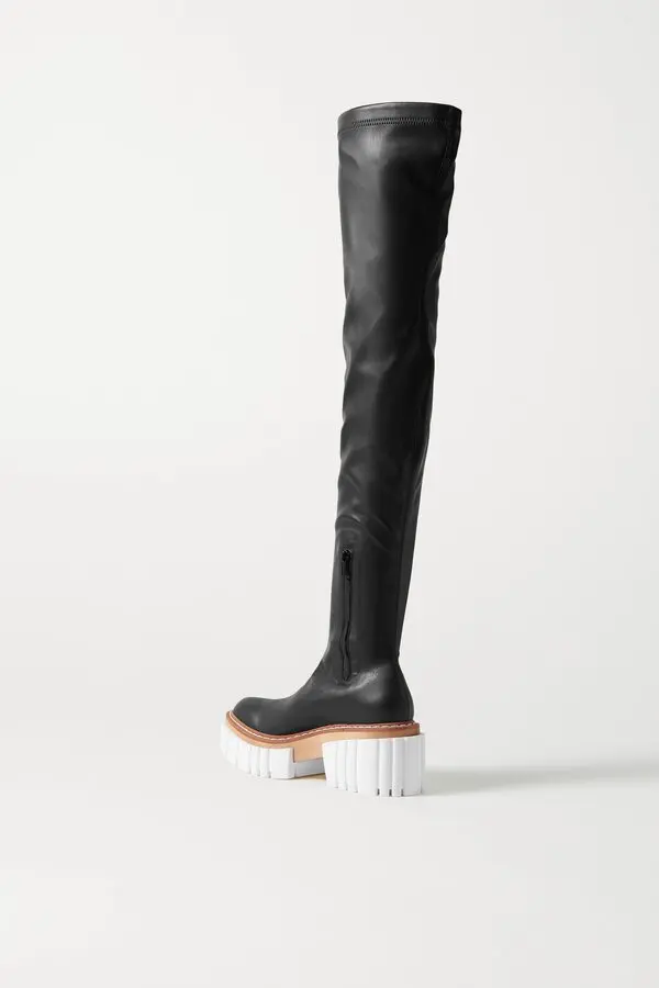 Stella McCartney Emilie Vegetarian Leather Over-the-knee Platform Boots