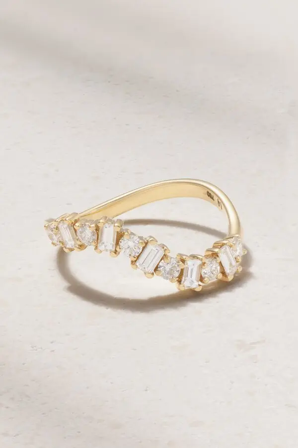 Ileana Makri Wave Diamond Ring - Gold