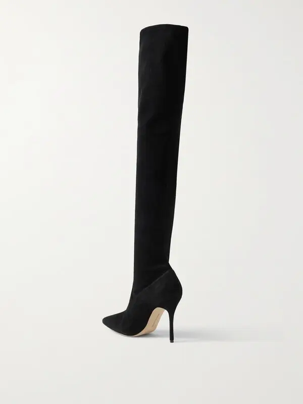 Manolo Blahnik Pascalarehi 105 Suede Over-the-knee Boots