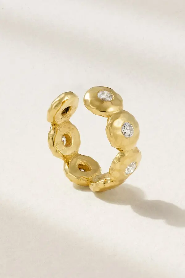 OCTAVIA ELIZABETH Net Sustain Nesting Gem 18-karat Recycled Diamond Ear Cuff - Gold