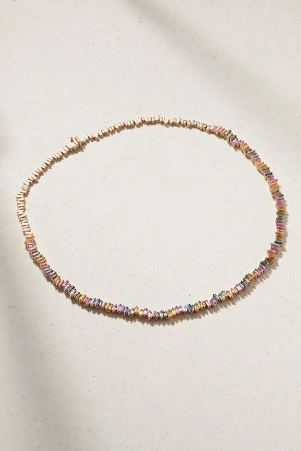 SUZANNE KALAN 18-karat Rose Sapphire Necklace - Gold