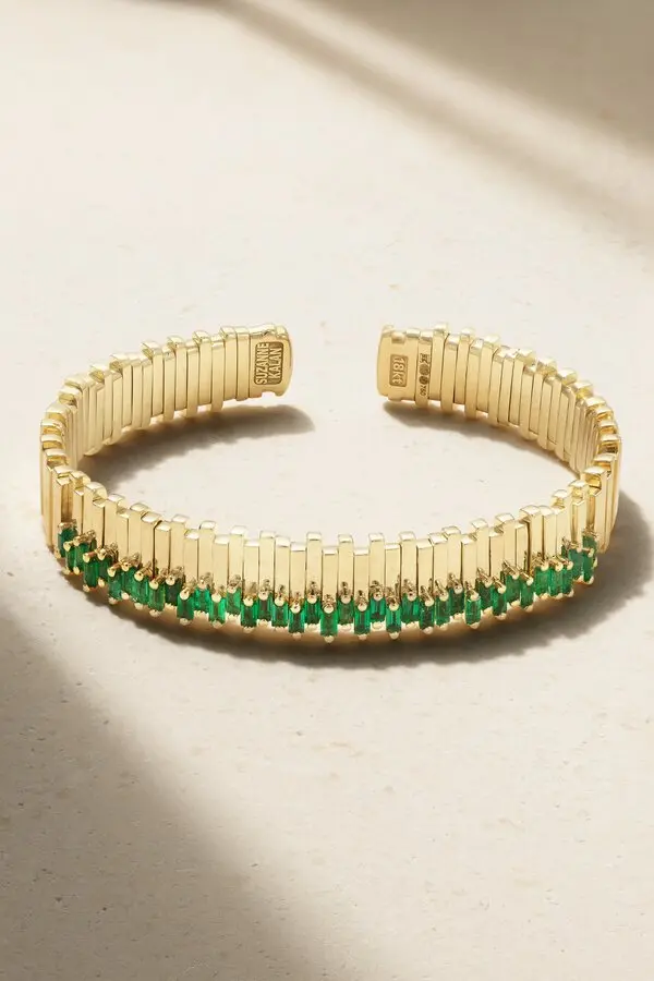 SUZANNE KALAN 18-karat Emerald Bangle - Gold