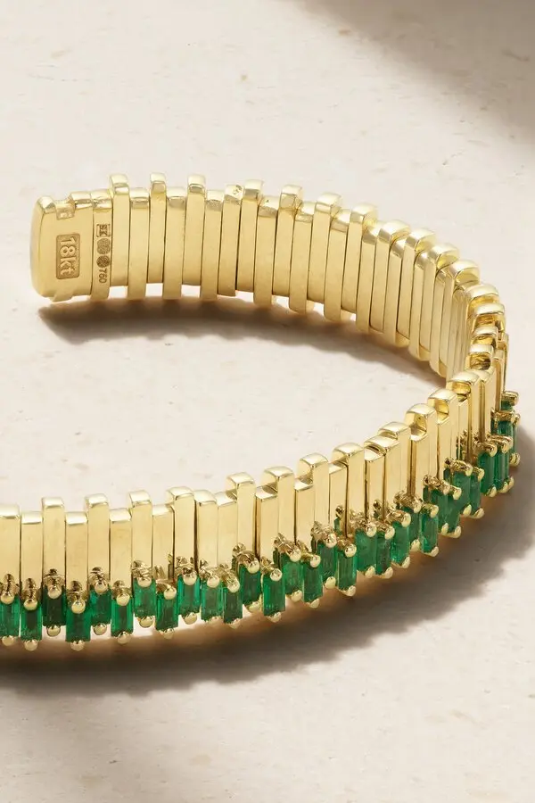 SUZANNE KALAN 18-karat Emerald Bangle - Gold