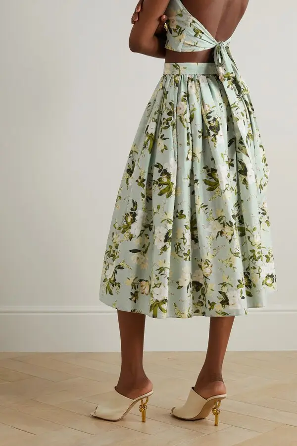 Erdem Luna Cropped Halterneck Top - Green