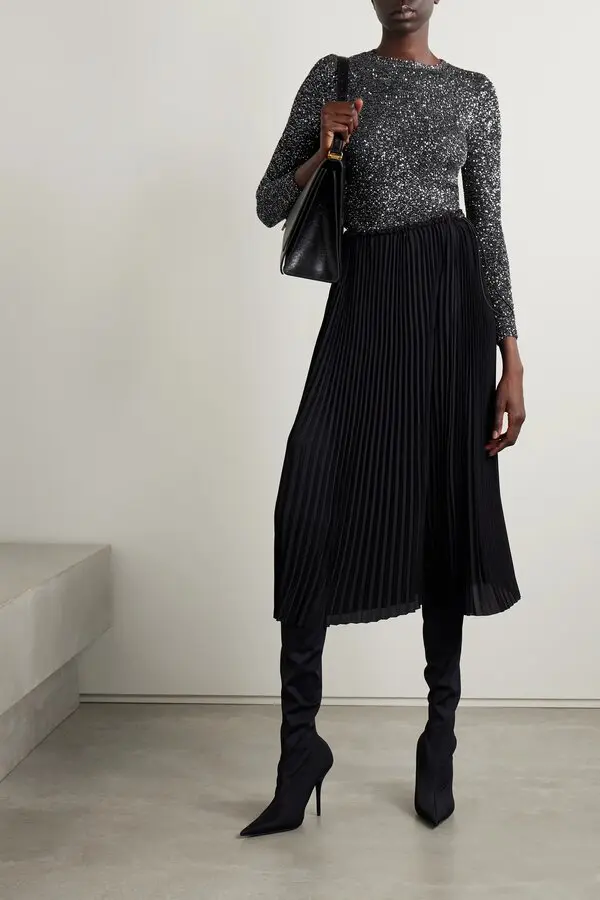 Balenciaga Sequined Stretch-knit Sweater