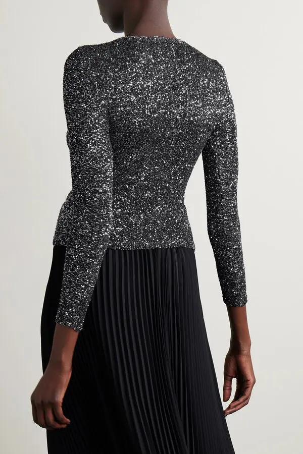 Balenciaga Sequined Stretch-knit Sweater