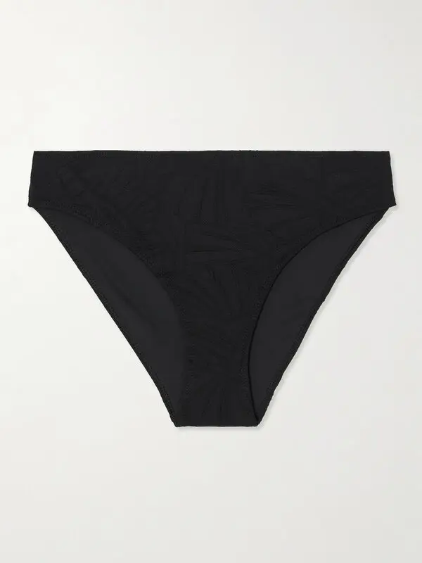 Loulou De Saison Hephaistos Stretch-cloqué Bikini Briefs - Black