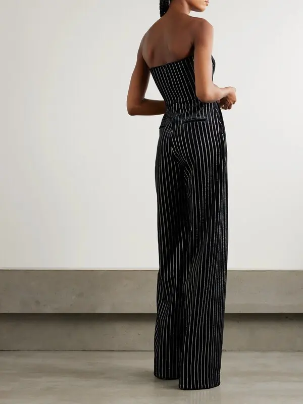 Alex Perry Crystal-embellished Velvet Jumpsuit
