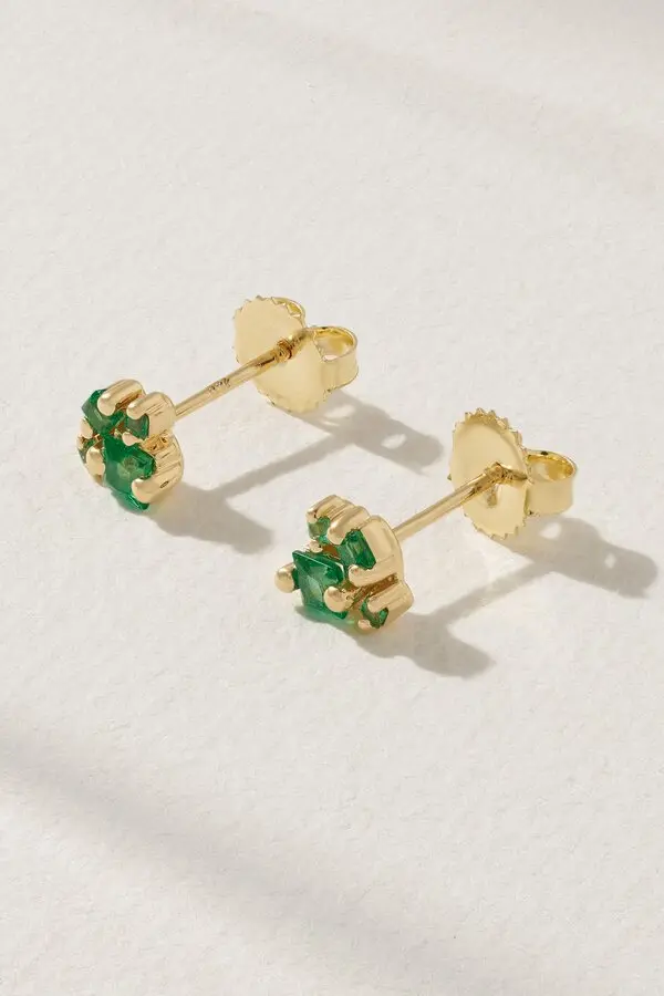SUZANNE KALAN 18-karat Emerald Stud Earrings - Gold