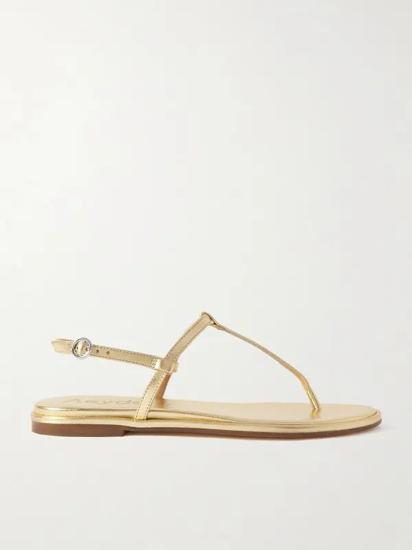 AeydĒ Nala Metallic Leather Sandals - Gold