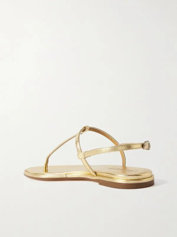 AeydĒ Nala Metallic Leather Sandals - Gold