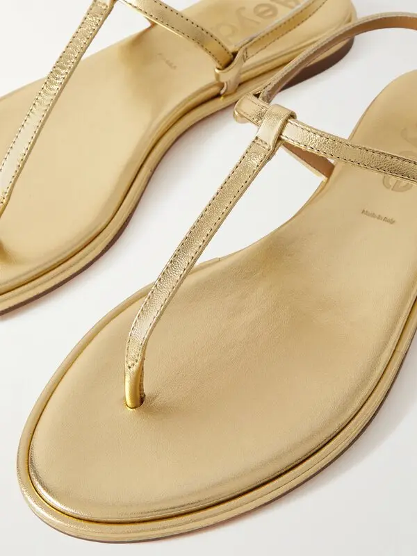 AeydĒ Nala Metallic Leather Sandals - Gold