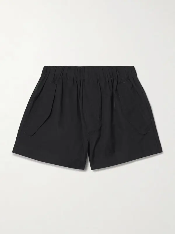 Wardrobe.NYC Beach Cotton-blend Shell Shorts - Black