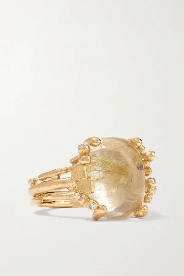 OLE LYNGGAARD COPENHAGEN Boho Quartz And Diamond Ring - Gold