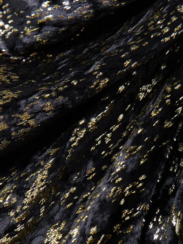 Simkhai Angelique Ruched Metallic Fil Coupé Velvet Gown - Black