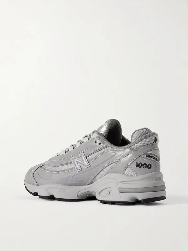 NEW BALANCE 1000 Sl Reflective Leather And Mesh Sneakers - Silver