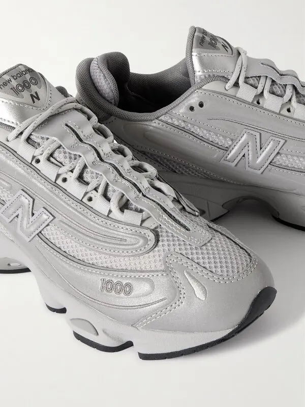 NEW BALANCE 1000 Sl Reflective Leather And Mesh Sneakers - Silver