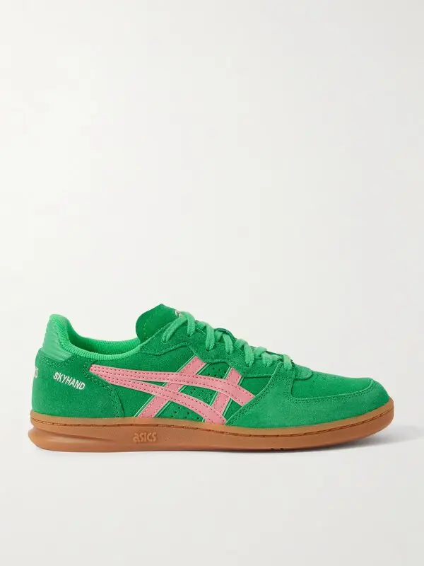 Asics Skyhand Og Leather-trimmed Sneakers - Green