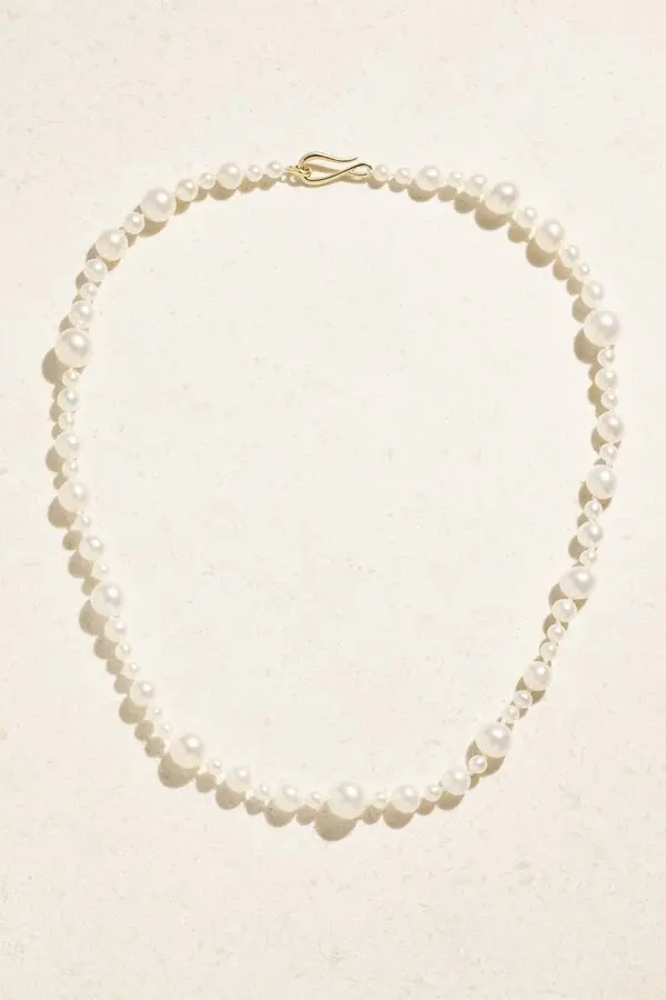 Mizuki 14-karat Freshwater Pearl Necklace - Gold