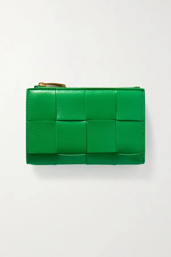 Bottega Veneta Cassette Intrecciato Leather Wallet - Green