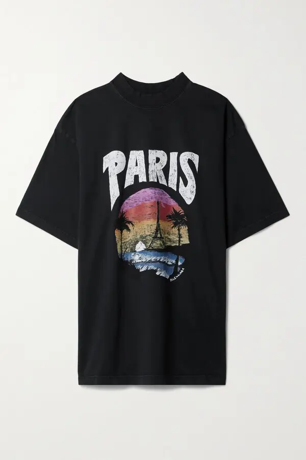 Balenciaga Printed Cotton-jersey T-shirt