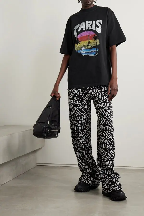 Balenciaga Printed Cotton-jersey T-shirt