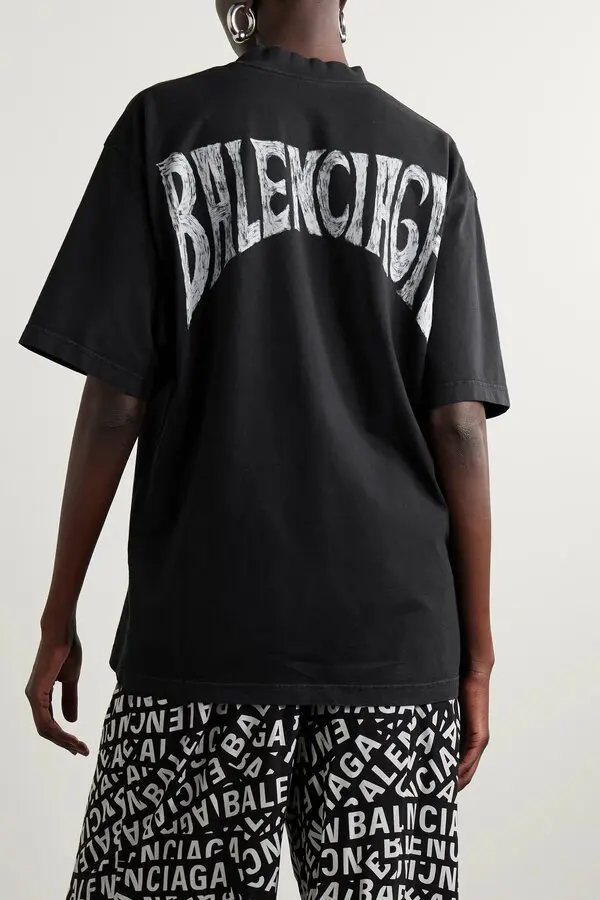 Balenciaga Printed Cotton-jersey T-shirt