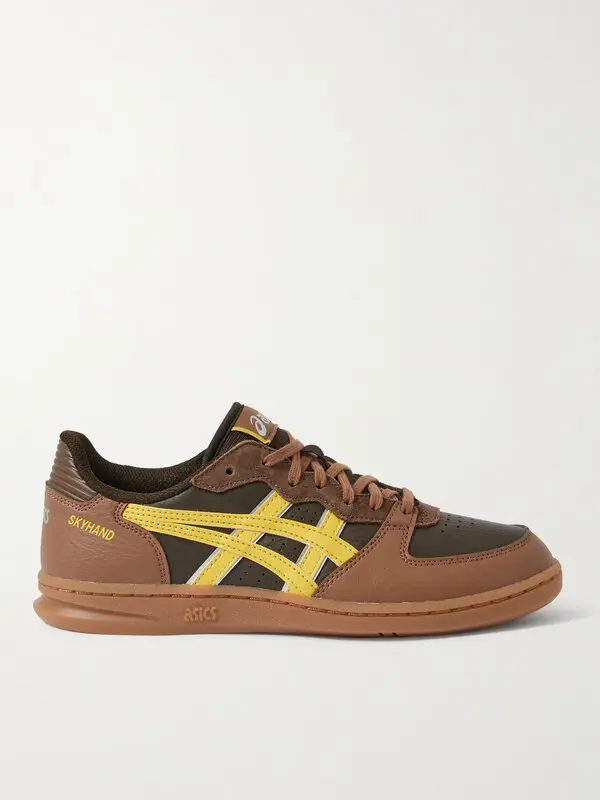 Asics Skyhand Og Leather And Suede Sneakers - Brown