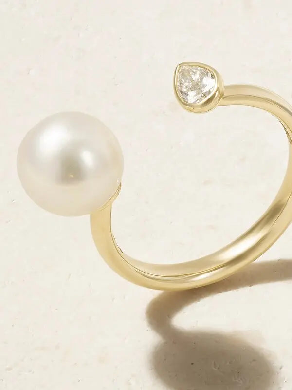 Mizuki 14 Karat Pearl And Diamond Ring