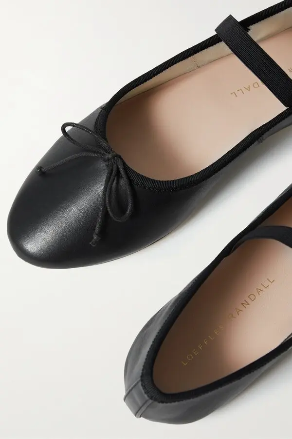 LOEFFLER RANDALL Leonie Leather Ballet Flats - Black