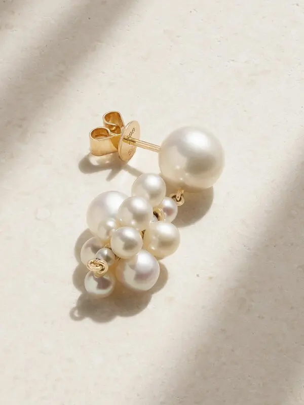 Sophie Bille Brahe Botticelli 14-karat Pearl Earring - Gold
