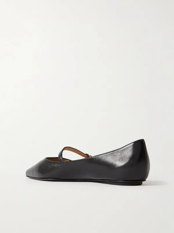 STUART WEITZMAN Emilia Leather Pointed Toe Mary Jane Flats