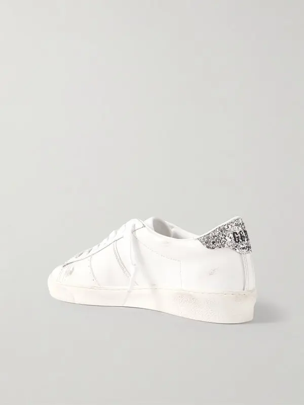 GOLDEN GOOSE Matchstar Distressed Glittered Leather Sneakers