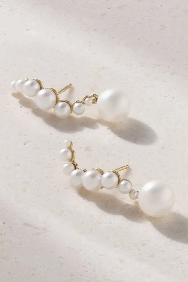 Mateo 14-karat Gold Freshwater Pearl Dangle Earrings - White