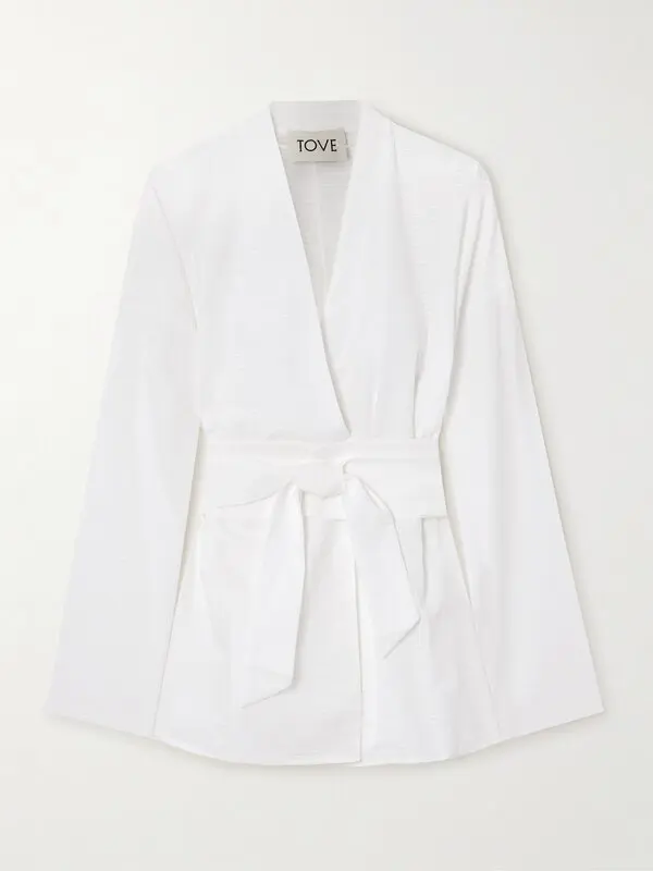 Tove Arya Belted Shirt - White