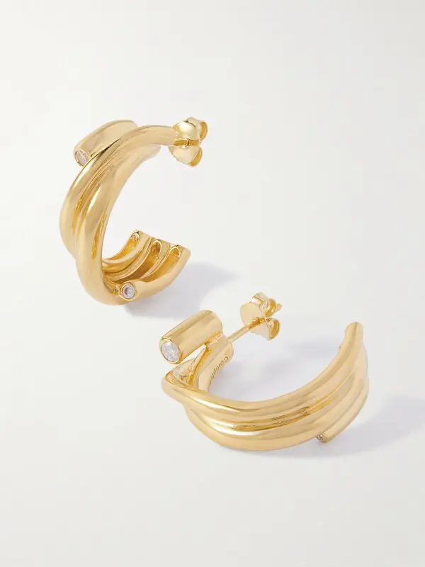 Completedworks Recycled Vermeil Cubic Zirconia Hoop Earrings - Gold
