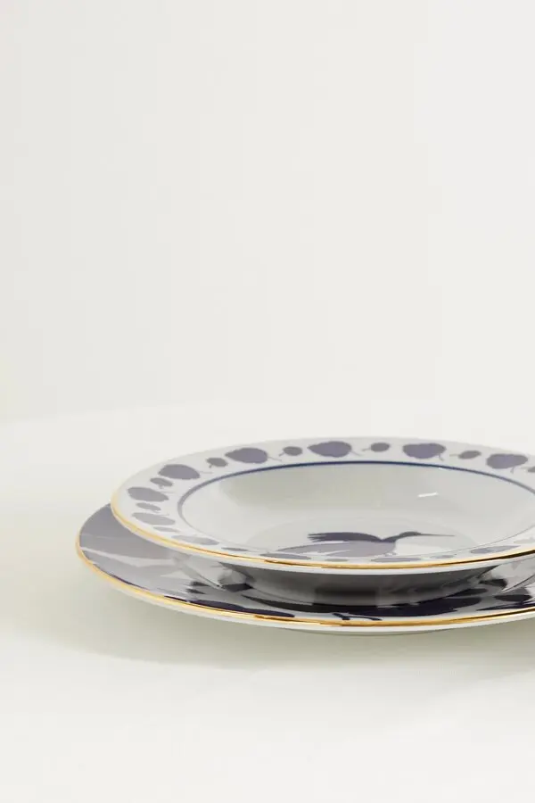 La DoubleJ Gold-plated Soup And Dinner Plate Set