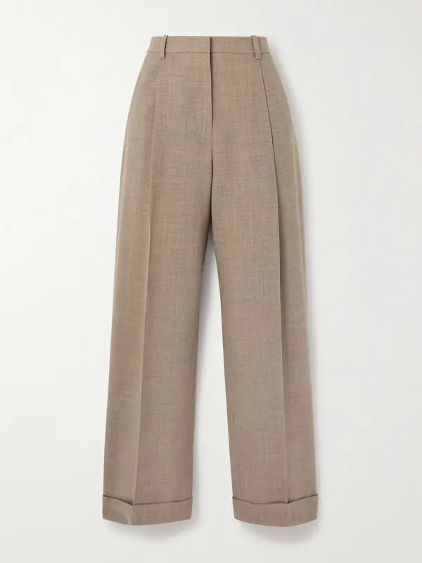 THE ROW Tor Pleated Grain De Poudre Wool Pants