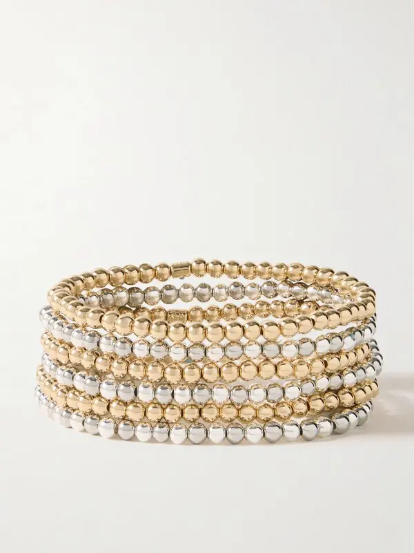 ROXANNE ASSOULIN Mixed Metals Set Of Six Bracelets - Silver
