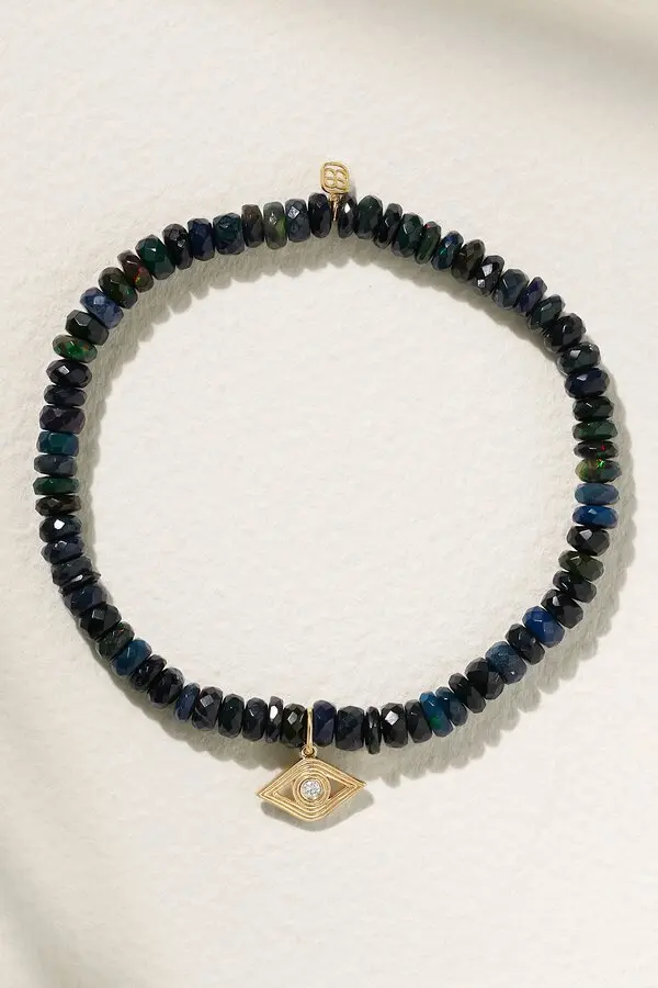 SYDNEY EVAN Small Evil Eye Opal And Diamond Bracelet - Gold