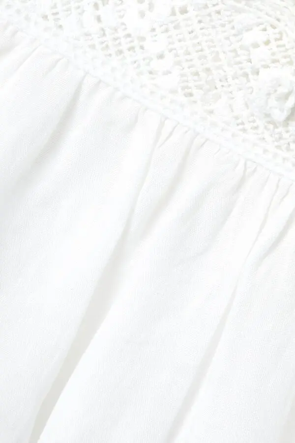 DÔEN Aphra Crochet-trimmed Ramie Top - White