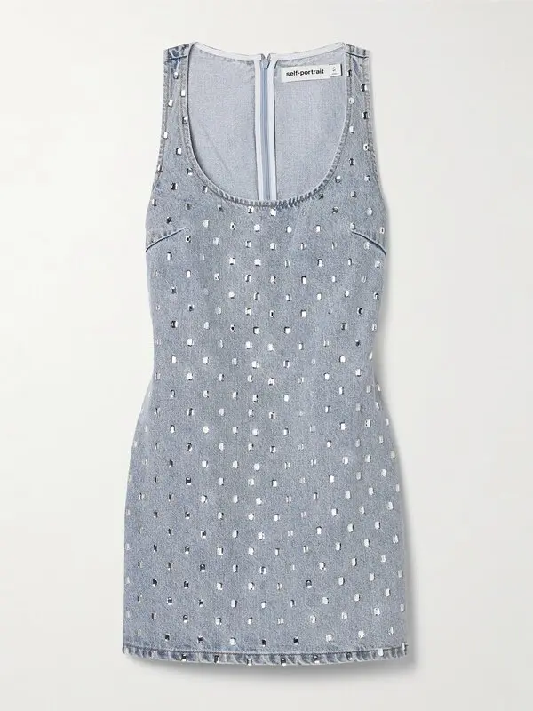 SELF-PORTRAIT Crystal-embellished Mini Dress